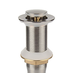 Bathroom Faucet Vessel Pop Up Sink Drain with Detachable Basket Stopper, Brushed Nickel Without Overflow