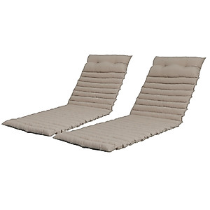 PERFECT GARDEN Chaise Lounge Cushion Outdoor Waterproof Patio Foldable Furniture Lounge Chair Cushions for Garden Patio Pool 76 * 23inch(Khaki, 2-Pcs Set)