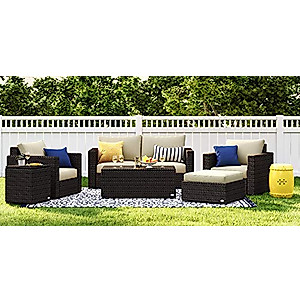 Serta Laguna Resin Outdoor Patio Furniture Collection, Sofa, Brown Wicker