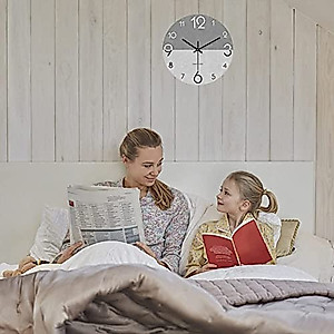 PFlife Silent Wall Clocks Non Ticking 12 Inches Modern Wall Clock for Kitchen Bedroom Battery Operated Wall Clocks