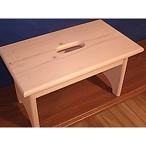 handmade 7 1/2" wooden step stool with hand hole wooden step stool handmade step stool rustic wooden step stool childrens step stool unfinished wooden step stool