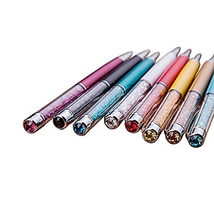 MengRan® Bling Bling Slim Crystal Diamond pens ink Ballpoint Pens,Black ink,(Pack of 12)