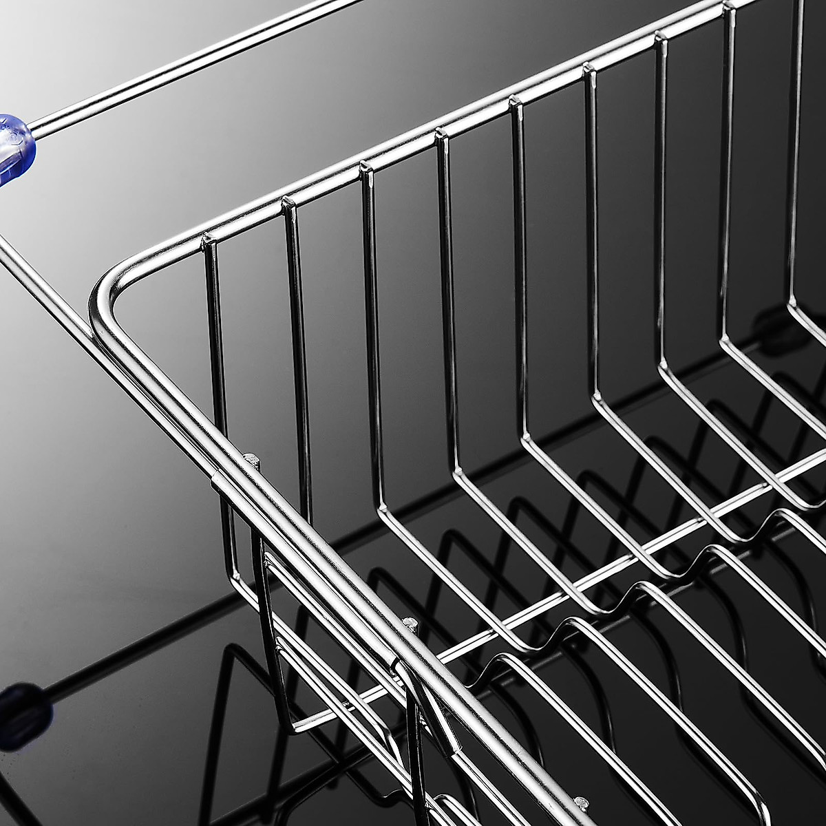 JOYACE Expandable Dish Drying Rack,Over The Sink Dish Drying Rack,in Sink Or On Counter Dish Rack Basket Shelf,Stainless Steel Wire Sink Drainage Basket,Adjustable Rustproof Dish Drainer(15''-21'')