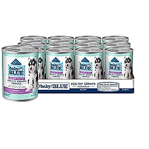 Blue Buffalo Baby BLUE Healthy Growth Formula Grain Free High Protein, Natural Puppy Wet Dog Food, Turkey and Potato Recipe 12.5-oz Cans (Pack of 12)