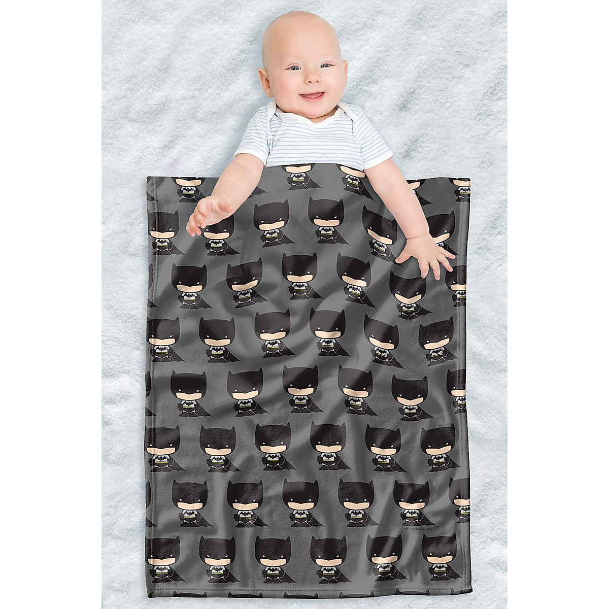 LOGOVISION Batman Lightweight Baby Blanket, 30"X40", Cute Chibi Character Pattern Unisex for Infants Girls & Boys