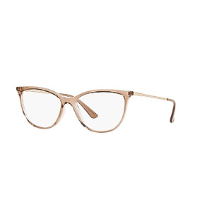 Vogue Eyewear Women's VO5239 Cat Eye Prescription Eyeglass Frames, Top Brown/Crystal/Demo Lens, 52 mm