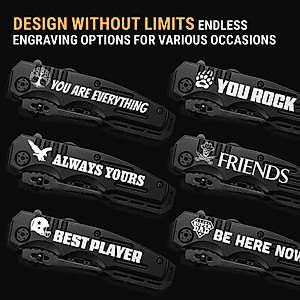 Gifts for Men - Pocket Knife - Personalized & Bulk - Customized Folding Knives - Best Gift Idea for New Year Christmas - Gift for Him Her - Secret Santa for Dad Husband Stocking Stuffers for Men Women 6681 FB