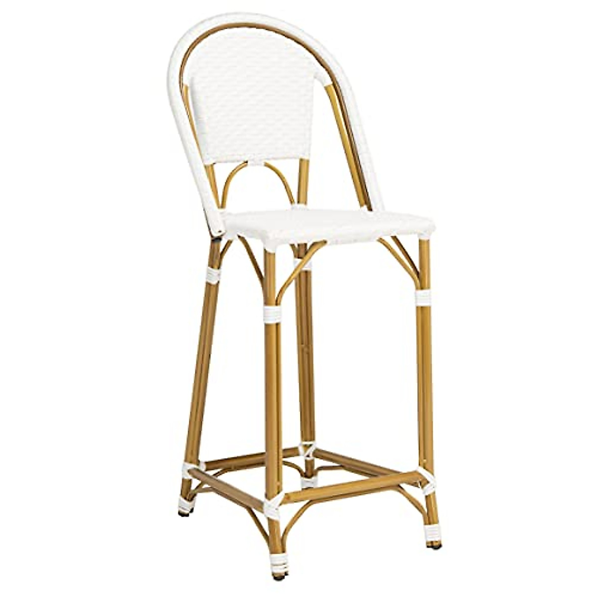 Safavieh PAT4038C Outdoor Collection Zaid White Stackable 30-inch Bar Stool