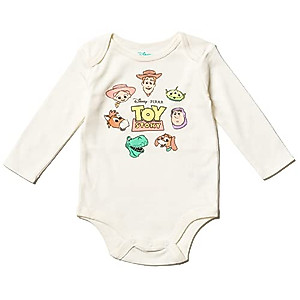 Disney Pixar Toy Story Alien Bullseye Rex Jessie Infant Baby Boys 4 Pack Bodysuits White/Gray/Blue/Black 12 Months