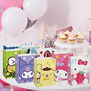 24 Pcs Party Favor Bags Party Gift Bags Birthday Party Supplies, Kraft Paper Gift Bags with Handles Party Goodie Bags Treat Bags for Kids Birthday Decorations