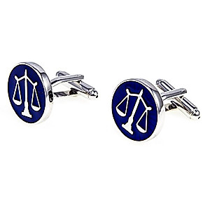 MRCUFF Law Scales of Justice Attorney Lawyer Pair Cufflinks in Presentation Gift Box & Polishing Cloth