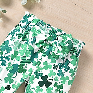 HINTINA Infant Baby Girl 1st First St. Saint Patricks Day Outfits Shamrock Clover Bodysuit Clothes Set 0-3 Months