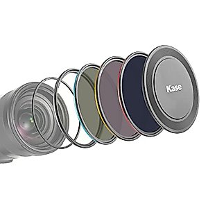 Kase Wolverine Revolution 82mm Pro ND Filter Kit Magnetic Shockproof Tempered Optical Glass w Color Coded Rings inc CPL ND8 ND64 ND1000 Lens Cap & Case
