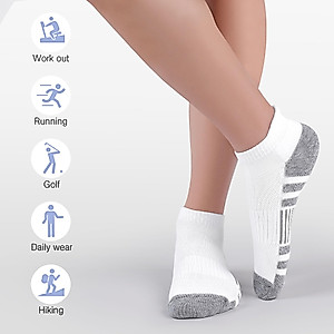 Felicigeely Ankle Athletic Running Socks Low Cut Sports Socks Breathable Cushioned Tab Socks for Men Women 6 Pairs