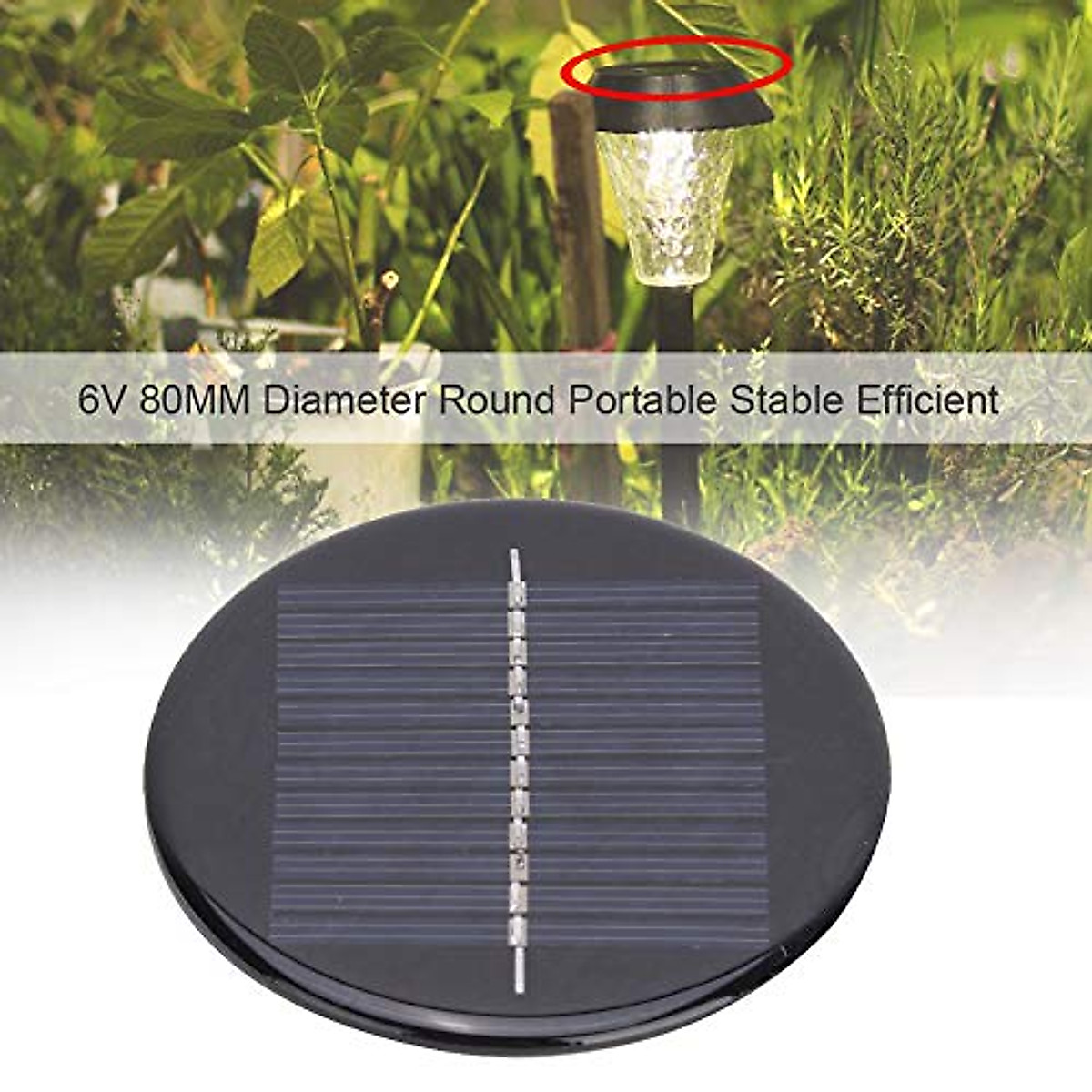 Bnineteenteam 4PCS Solar Panel,6V Round Portable Stable Efficient Polycrystalline Silicon Solar Cell Panel 80MM Diameter Small Size and Lightweight Other Climbing Camping Supplies