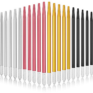 Leelosp 20 Pieces Microblading Pen Manual Eyebrow Pens Needle Holder Aluminum Microblading Hand Tools Light Microneedle Tool for Makeup Supplies Salons