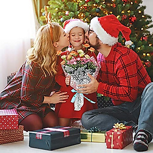 STOBOK 2 Rolls Cellophane Wrap Roll | White Polk Dot Gift Wrappings Paper Width 15.7 inches Length 100Ft 2.5 Mil Thick,Packing Paper for Flowers,Baskets,Food