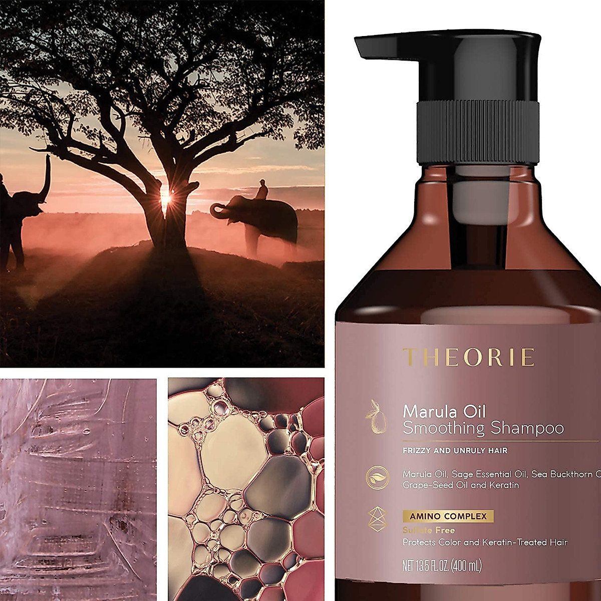 Theorie Marula Oil Hair Smoothing Conditioner - Frizz Control with Marula, Sea Buckthorn & Grape Seed Oils, Sulfate & Gluten Free, All Hair Types, 800 ML