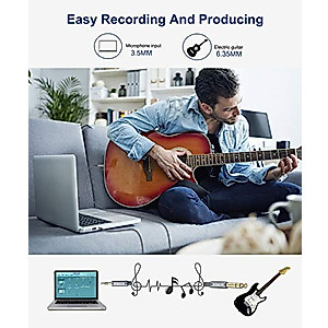 AkoaDa 1/4 to 1/8 Cable Stereo Audio Cable 【10ft】6.35mm 1/4" Male to 3.5mm 1/8" Male TRS Bidirectional Stereo Audio Cable Jack for Guitar, iPod, Laptop, Home Theater Devices, Amplifiers(Grey)