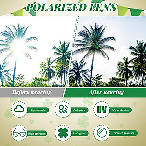 8 Pairs St Patrick's Day Green Sunglasses Rectangle Sunglasses Irish Retro Sunglasses Vintage Square Sunglasses for Men Women St Patrick's Day Party Favor Gift Supplies