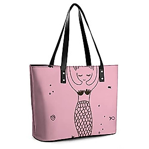 Womens Handbag Mermaid Leather Tote Bag Top Handle Satchel Bags For Lady