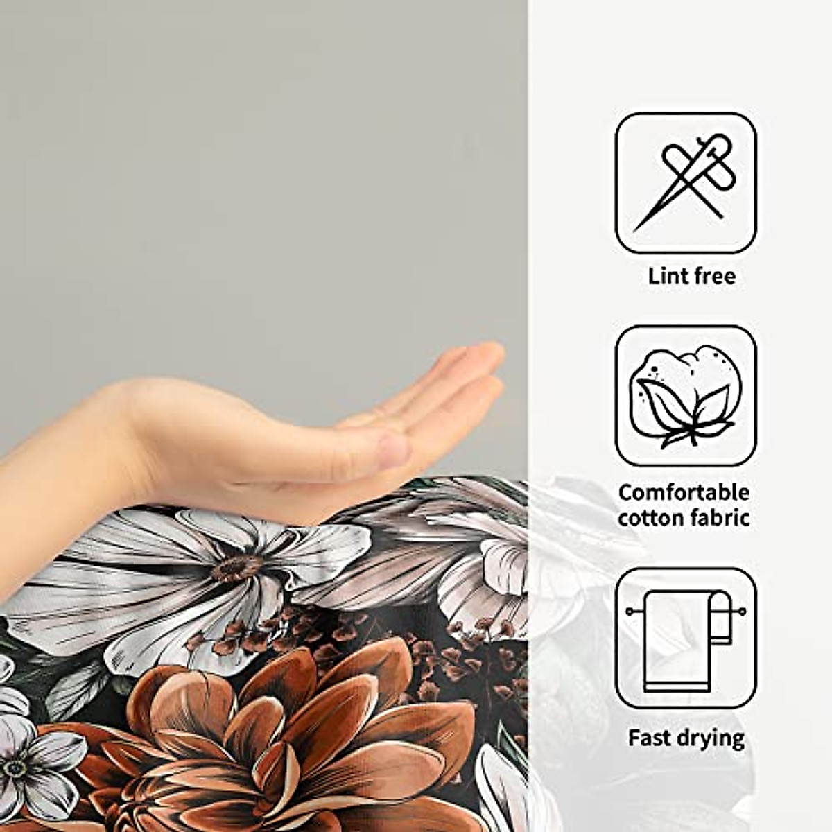 Tropical Green Leaves Hand Towels Washcloth Bathroom Plant Floral Kitchen Home Decor Soft Quick Dry Fingertip Set Gym Yoga Towels 14.4 x 28.3 Inch