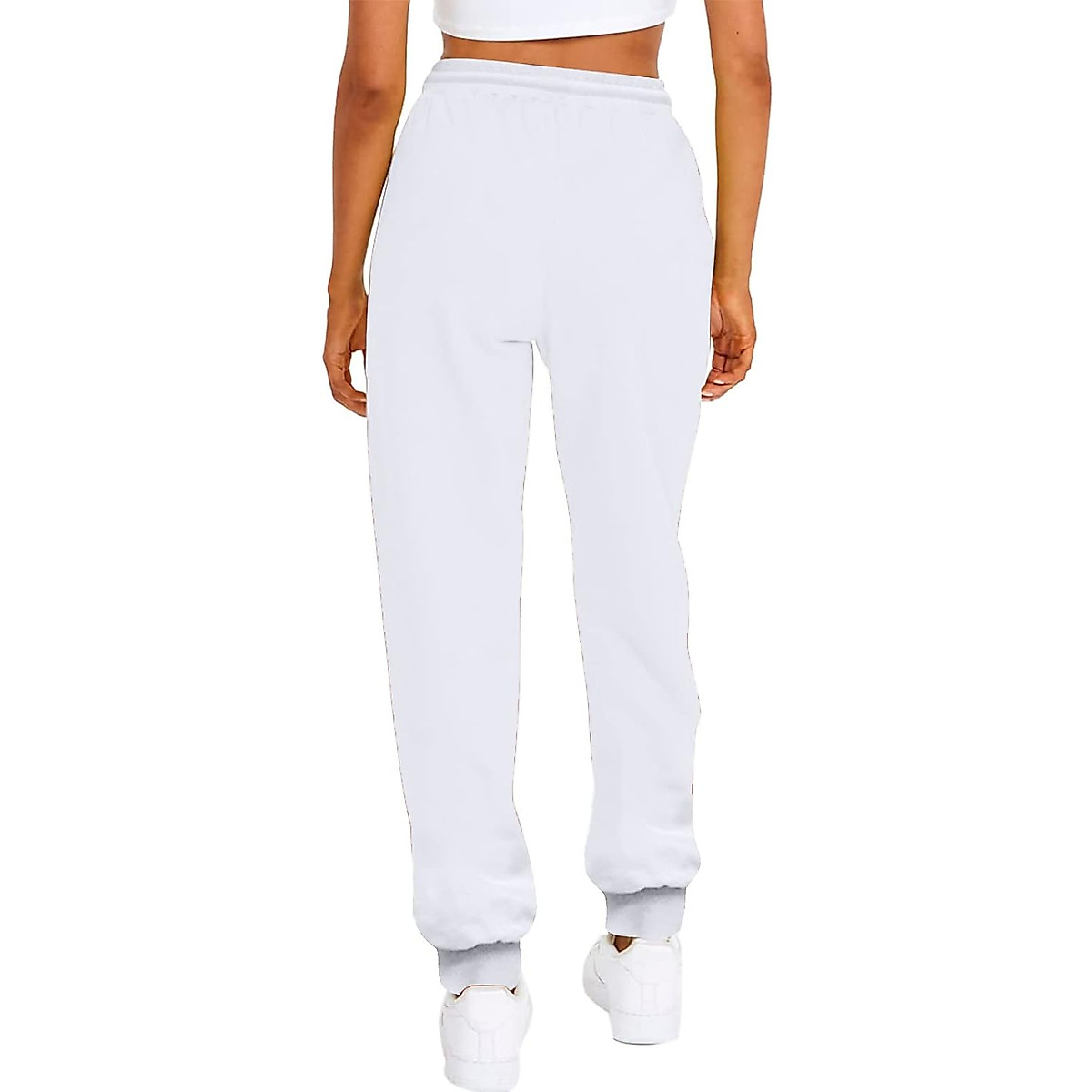 Vickyleb Trousers Drawstring Casual Pants Elastic Cotton Back Linen Womens Waist Pants Pants Casual Romper Pants for