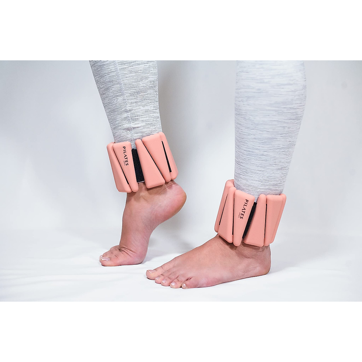 Pilates Body - Set of 2 (1.8lb each, 3.6lb total) | Adjustable Wearable Ankle/Wrist Weights | Pilates, Yoga, Barre, Aerobics, Running, Walking, Traveling, Home Workouts, Core Training (Sand) (Black)