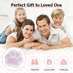 SuzziPad Ultra-Soft Microwave Heating Pads for Cramps, White Throw Pillow with Flaxseed & Cotton, Cat Paw Heat pad Microwavable for Cuddle, Warm Compress Moist Heat Pack for Pain Relief & Relaxation