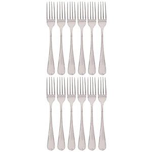 Winco Continental Table Fork Set, European, Heavyweight Stainless Steel, 18/0, 12-Piece