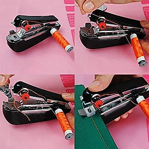 1Pc Handheld Sewing Machine, Portable Mini Manual Sewing Machine Handy Needlework Tool Mini Sewer Machine Hand Stitcher Sewing Machine