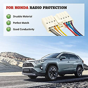 RED WOLF Car Stereo Reverse Wiring Harness Adapter Female Connector Compatible with Honda Accord Civic CRV 1989-1998, Acura Integra Legend 1986-1999 Replace Factory OE Radio Wire Cable Plug 16 Pin