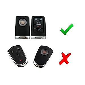 iJDMTOY Glossy Black Carbon Fiber Finish Exact Fit Key Fob Shell Cover w/Keychain Compatible with Cadillac ATS CTS DTS XTS SRX STS Escalade or Chevrolet C7 Corvette, etc