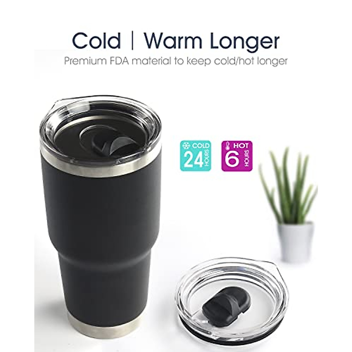 Magnetic Spill Proof Slider Lid, ALIENSX Replacement Tumbler Lids for Yeti Rambler, Ozark Trail, Old Style Rtic Coffee Tumbler (30 oz - 1 Pack)