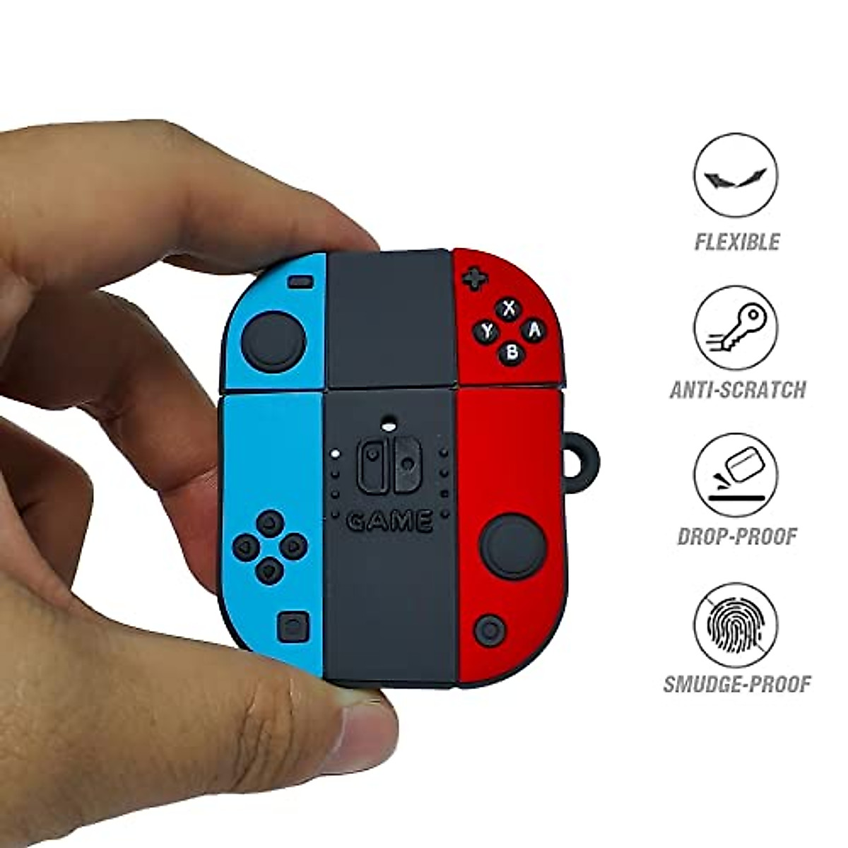 CASEVERSE Compatible for Google Pixel Buds Pro 2022 Cases, Front LED Visible Cartoon Games Console Soft Silicone Protective Cover Skin with Keychain