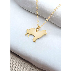 Sterling Silver 14k Gold/Rose Gold Necklace, Rottweiler, Great Dane, Pitbull, Border Collie, German Shepherd, Australian Shepherd, Doberman, Cocker Spaniel, Sterling Silver, No Gemstone