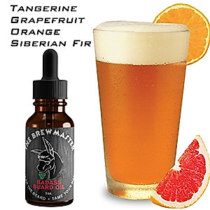Badass Beard Care Beard Oil - The Brewmaster Scent, 1 oz - Natural Ingredients, Keeps Beard and Mustache Full, Soft and Healthy, Reduce Itchy, Flaky Skin, Promote Healthy Growth