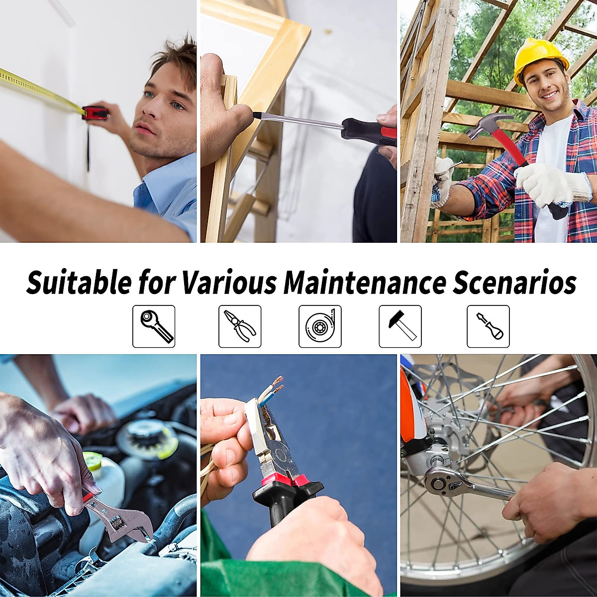 Tool Set with Tool Box, Household Tool Kit, General Home/Auto Repair Tool Set, Storage Case Socket Wrench Sets for Home Maintenance, Perfect for Handyman, Homeowner, Dryer(Black)