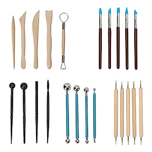 GGsimidale Pottery Kit Air-Dry Clay for Adults-Set Includes: Air-Dry Clay for Adults,Tools,Pigment,Brushes, How-to-Guide,Regular Paint,Pigment Tray