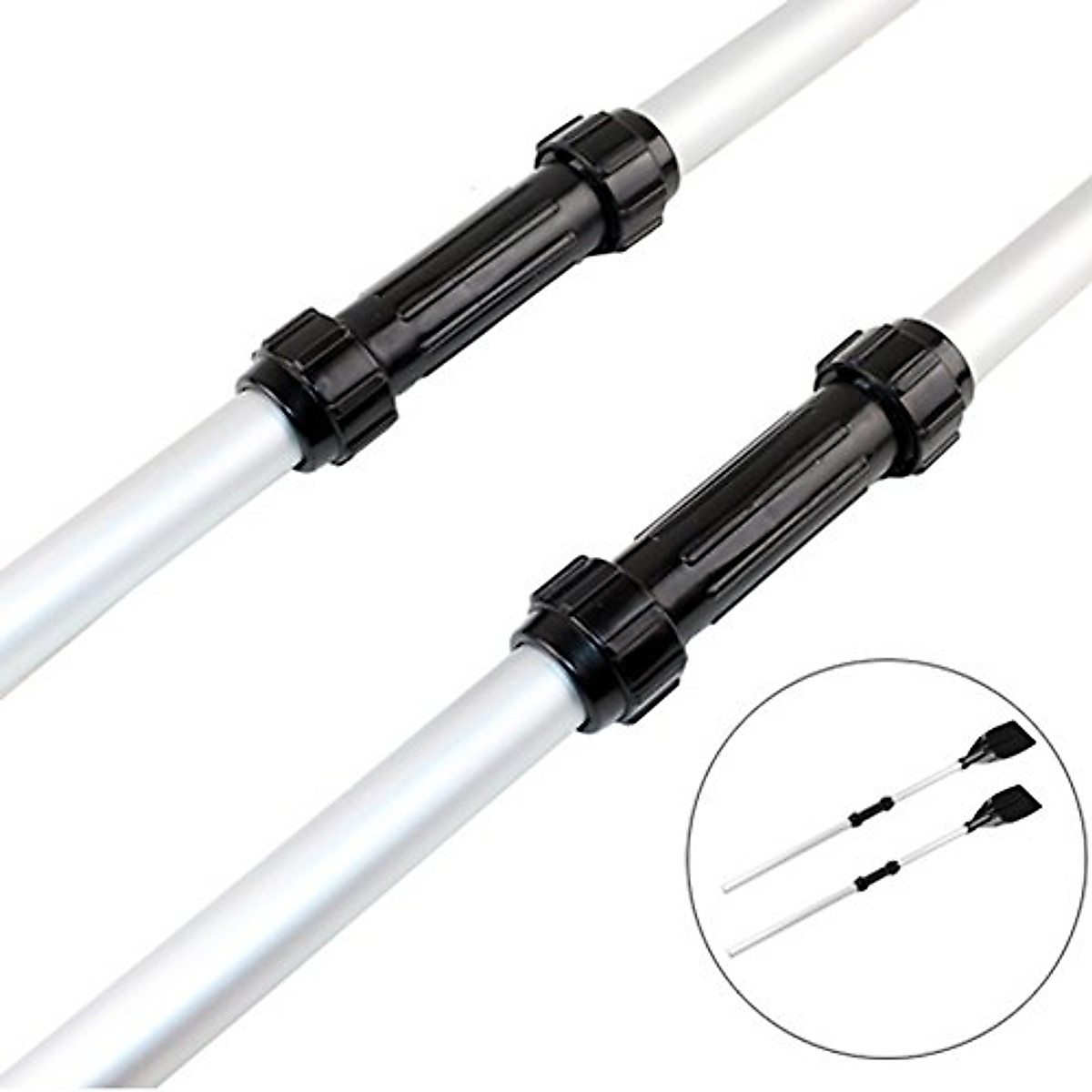 2pcs Paddle Connector Plastic Paddle Oars Shaft Connector Screw Joint Part Replacement for Inflatable Boat Kayak Canoe Paddles