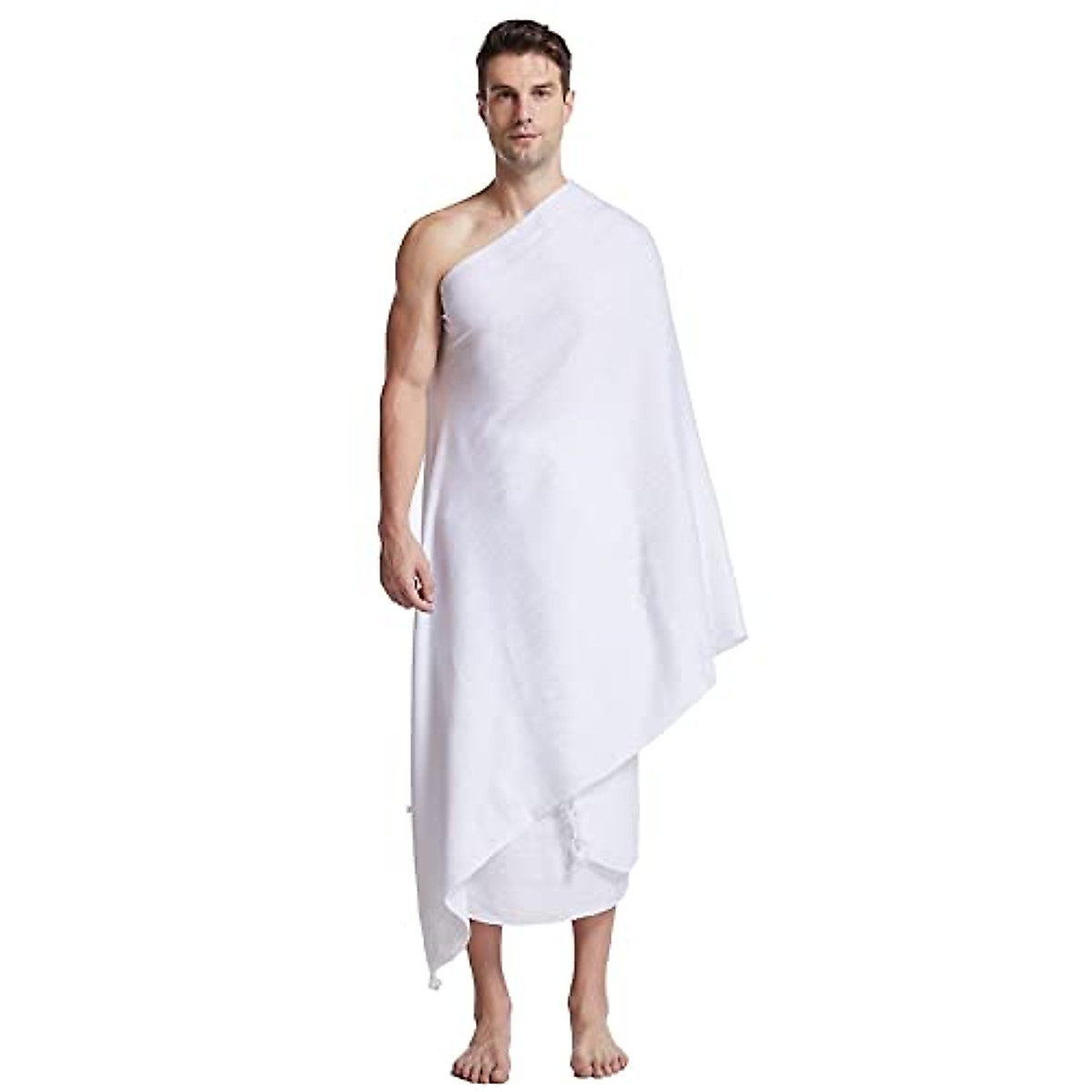 GladThink Muslim Arab Men Ihram Hajj Light Towel White