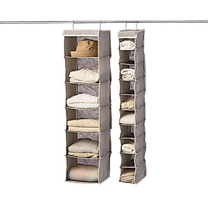 GUDEE ALFIO Shelf Hanging Closet Organizer, Collapsible Hanging Shelves with Dual Sturdy Hooks for Storage, 6 Open Shelving Windows