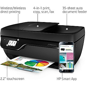 HP OfficeJet 3830 All-in-One Wireless Printer/Copier/Scanner/Fax, Instant Ink, Compatible with Alexa with XPI USB Printer Cable