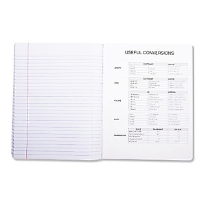 Amazon Basics College Ruled Composition Notebook, 100 Sheet, Assorted Marble Colors, 4-Pack