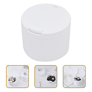 minkissy 3pcs Clamshell Cotton Swab Storage Box ‎PP ‎Cotton Swab Holder Cotton Round Dispenser Cotton Swab Containers for Bathroom Home Storage
