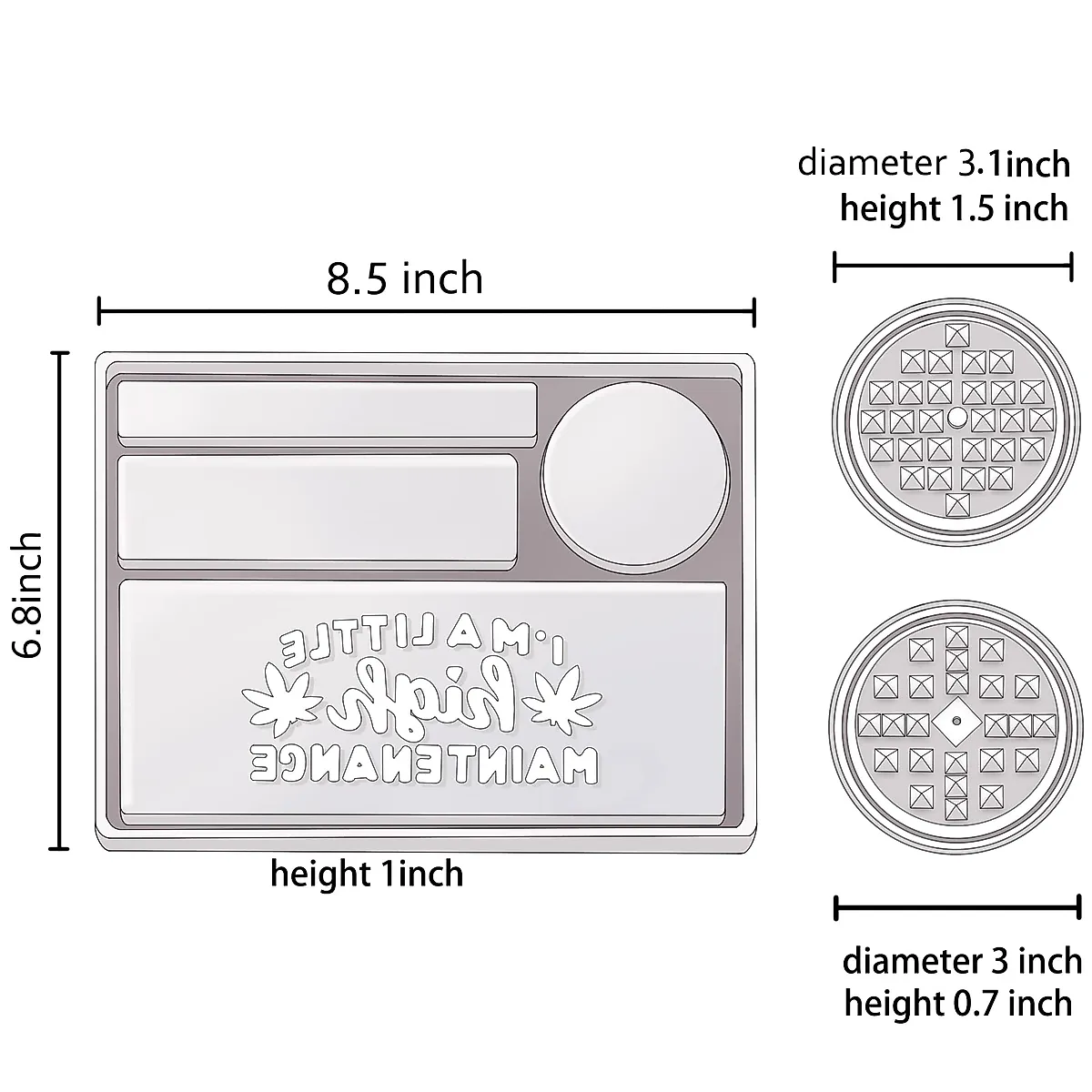 Mold with Lid and Grinder Mold,Silicone Molds for Resin - Large Resin Molds with Rolling Tray Mold and Resin Grinder Mold for Grind and Storage, DIY Storage Box Art Molds