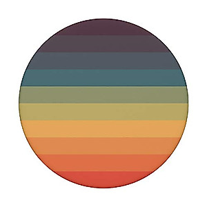 Minimal Rainbow Color Retro Stripes - Vintage 70s Love PopSockets PopGrip: Swappable Grip for Phones & Tablets