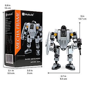 MyBuild Mecha Frame 5 Mech Suit Building Toys Gray Mech Building Bricks Base Defender MF05-A01