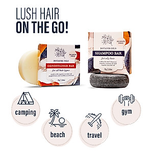 Solid Shampoo and Conditioner Bar set for Oily Hair- Keep Oil In Control And Enhance Healthier Strands The Natural Way -Solid All Natural Bars - Eco-Friendly, Sulfate Free, Zero Plastic -Men, Women &