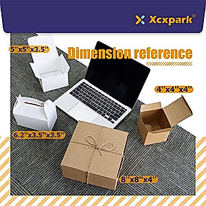 Xxcxpark 16 PCS Brown Kraft Gift Boxes 8x8x4 Inches, Decorative Party Favor Kraft Paper Gift Packaging Box with Lid for DIY Crafting, Cube, Cupcake, Kraft Present Boxes for Birthday, Wedding